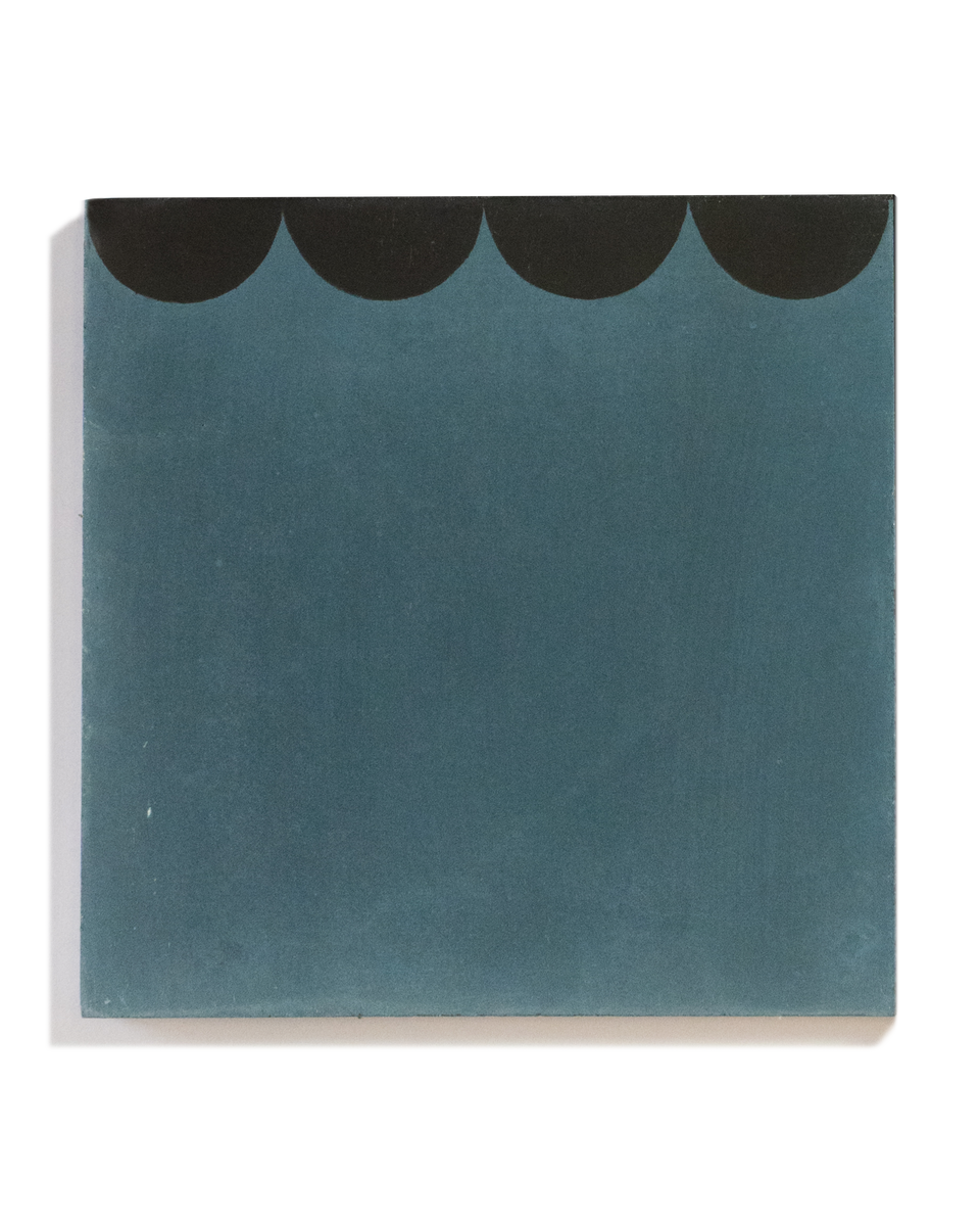 Coquette - Fringe - Black - Blue - Cement Square Tile