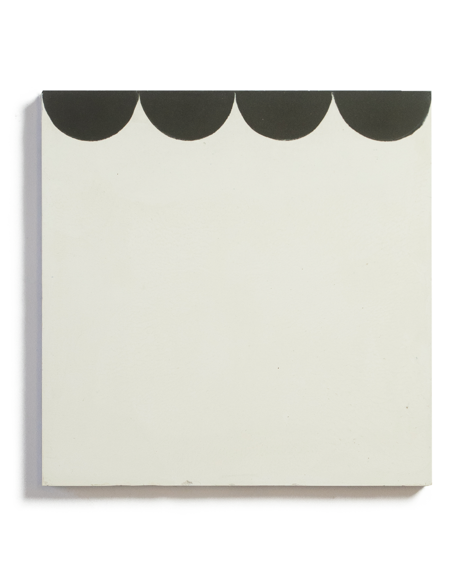 Coquette - Fringe - Black - White - Cement Square Tile